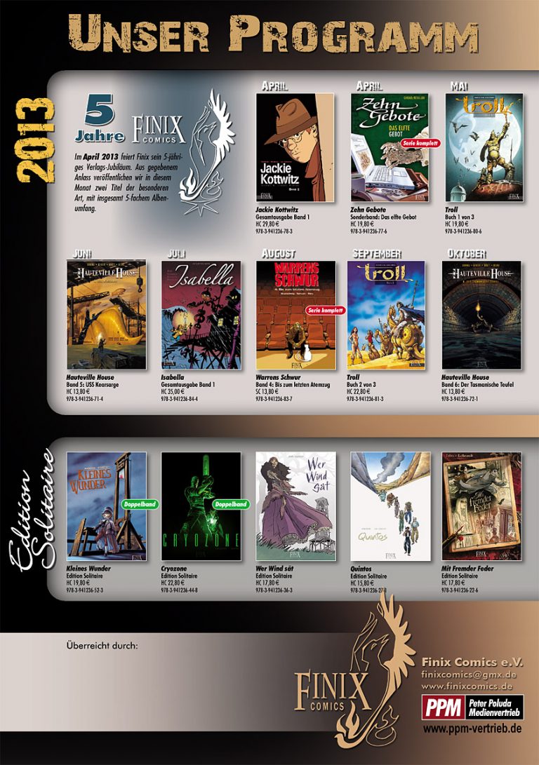 Sommerprogramm 2013 – Finix Comics